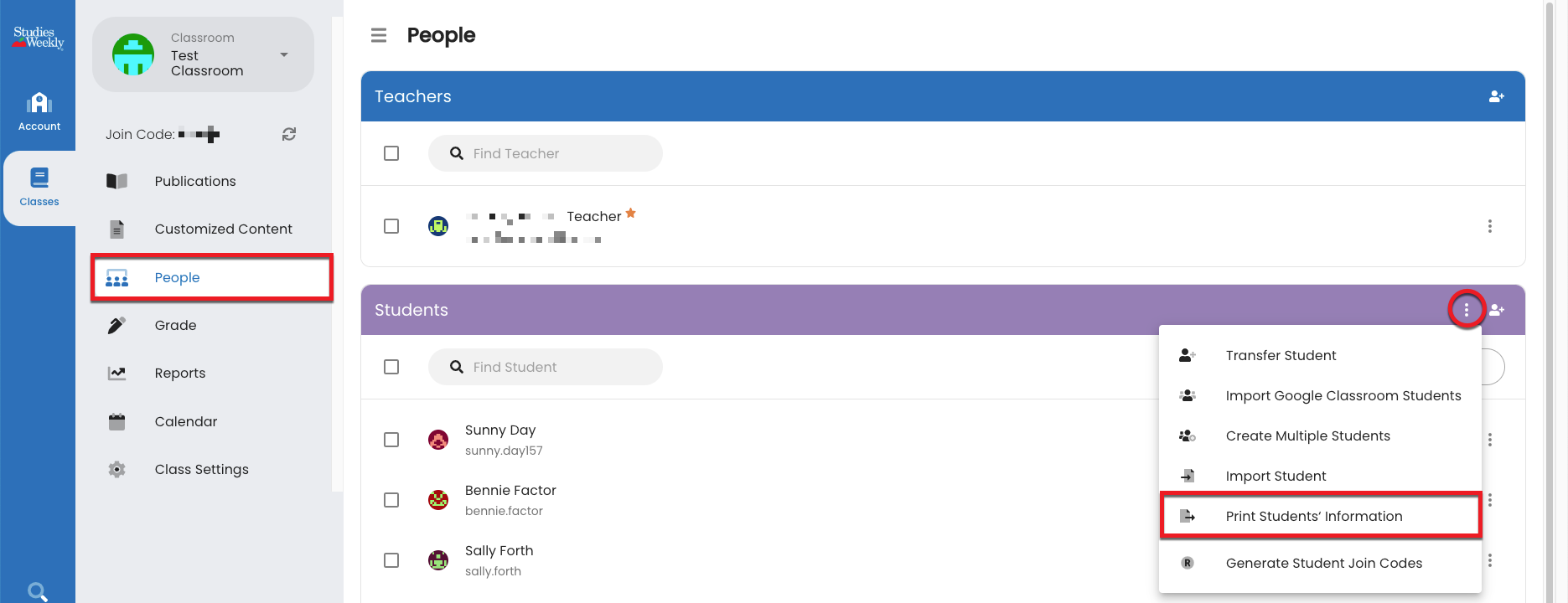 How To Print Student Usernames and Passwords – Studies Weekly